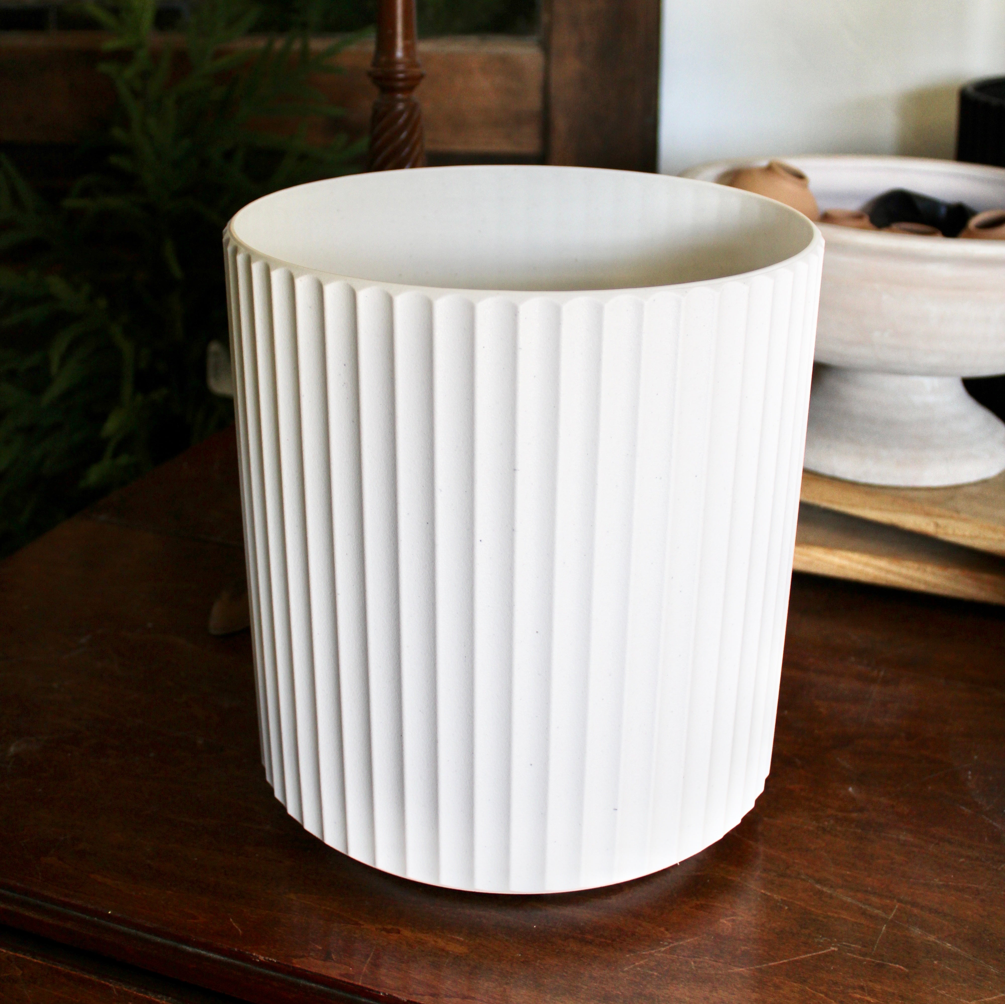 Fluted Planter White - Small – Fauxliage