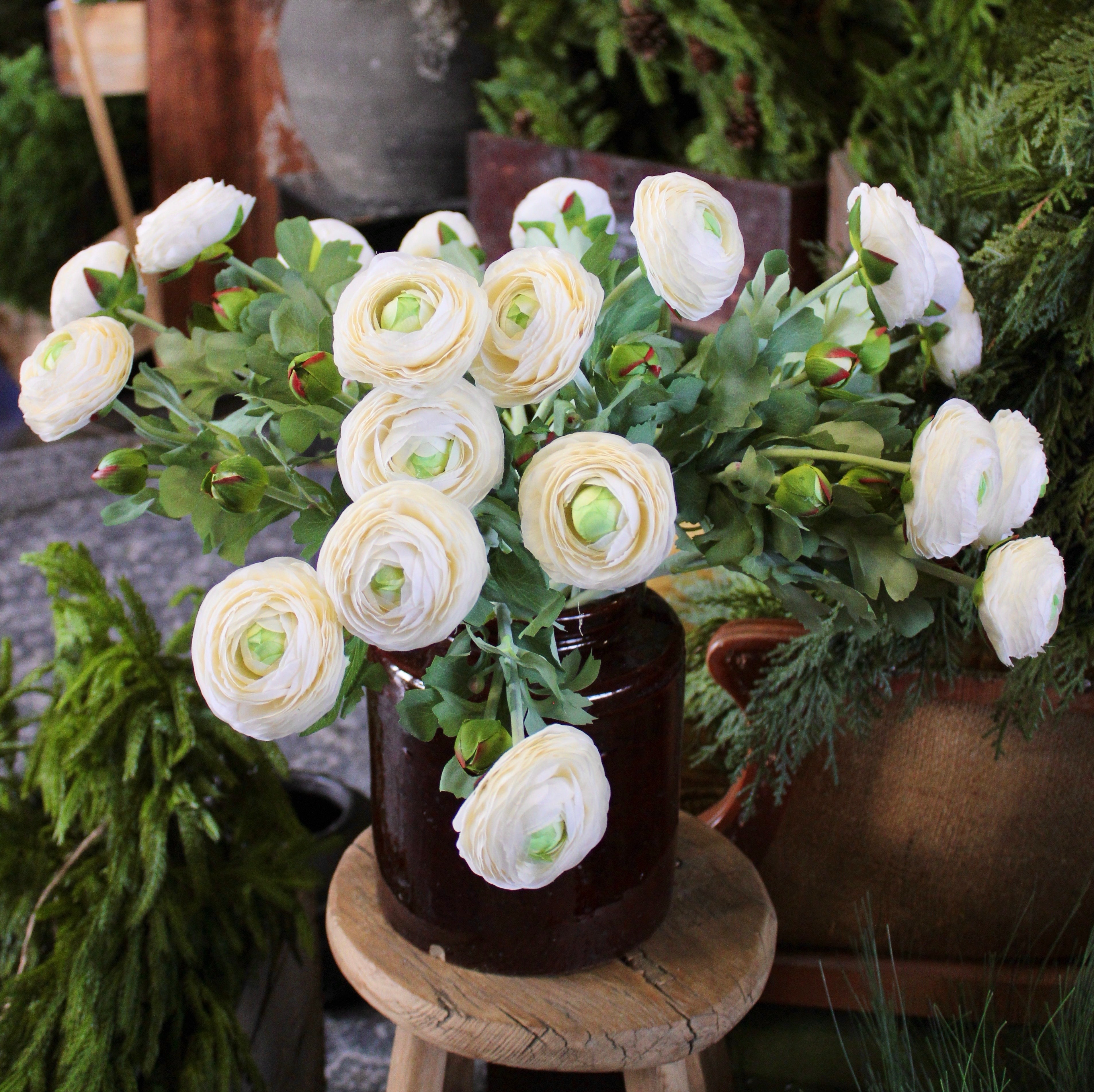 Cream Ranunculus Stem – Fauxliage